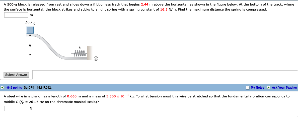 Solved A 500-g block is released from rest and slides down a | Chegg.com