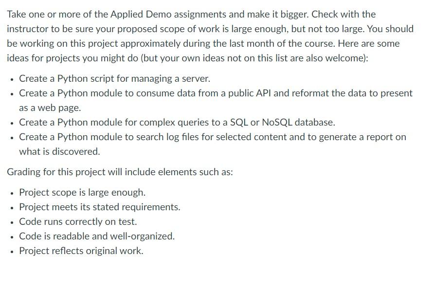 Solved Take one or more of the Applied Demo assignments and | Chegg.com