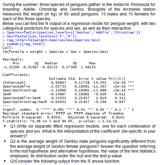 Regression model question. Please help me with | Chegg.com