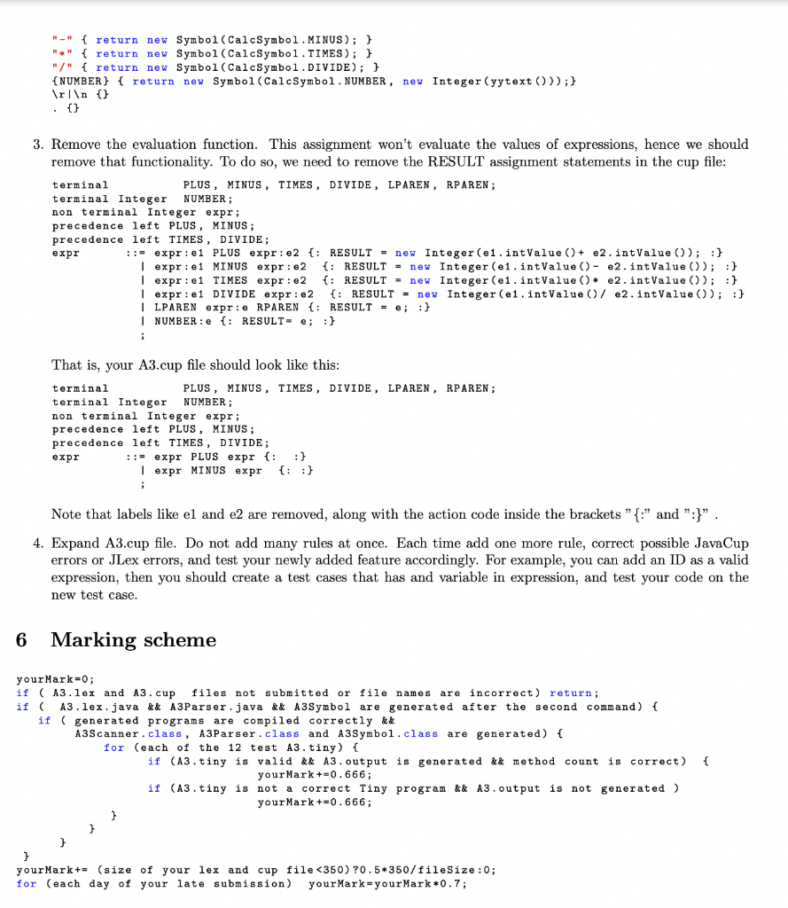 Solved This assignment is to parse Tiny programs using | Chegg.com