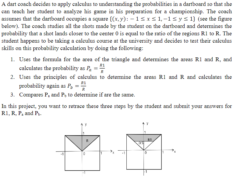 Solved A dart coach decides to apply calculus to | Chegg.com