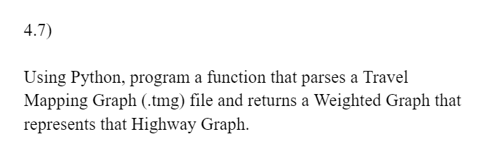 Solved 4.7) Using Python, program a function that parses a | Chegg.com