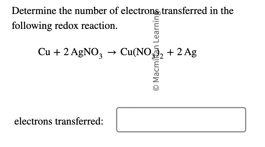 Determine the number of electrons s0 transferred in | Chegg.com