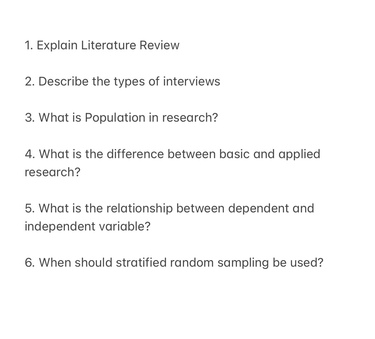 Solved 1. Explain Literature Review 2. Describe the types of | Chegg.com