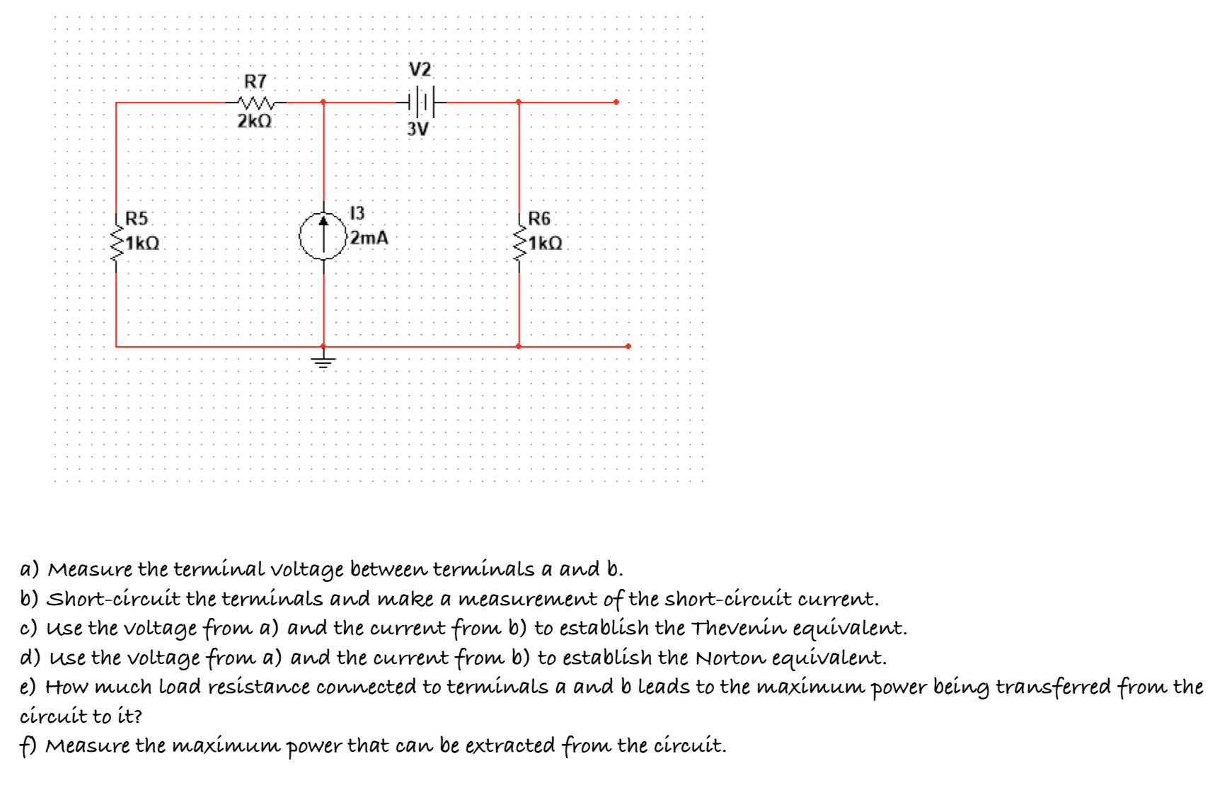Solved a) Measure the terminal voltage between terminals a | Chegg.com