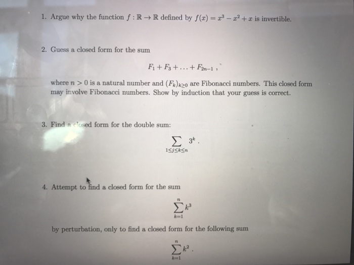 Solved Argue why the function f: R rightarrow R defined by | Chegg.com