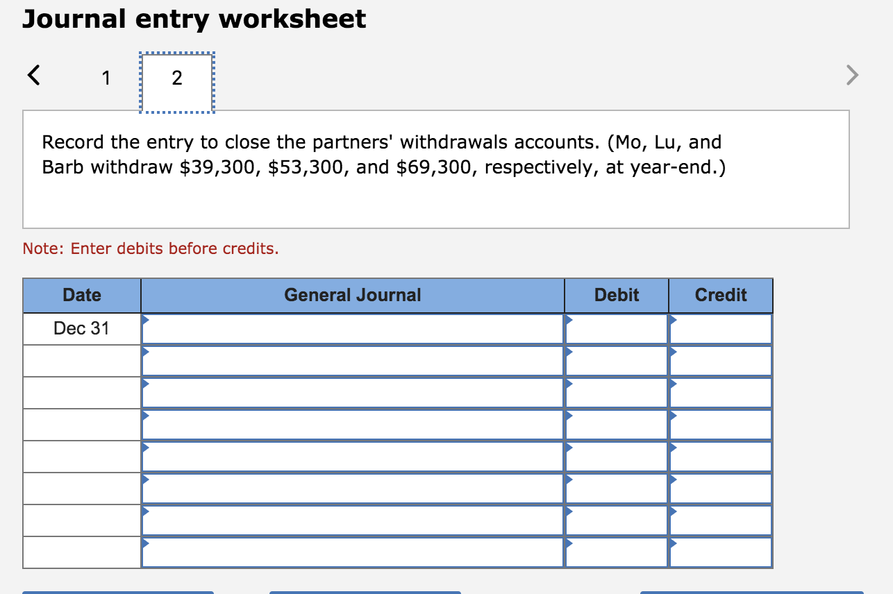 Solved Problem 12-4A Partnership income allocation, | Chegg.com