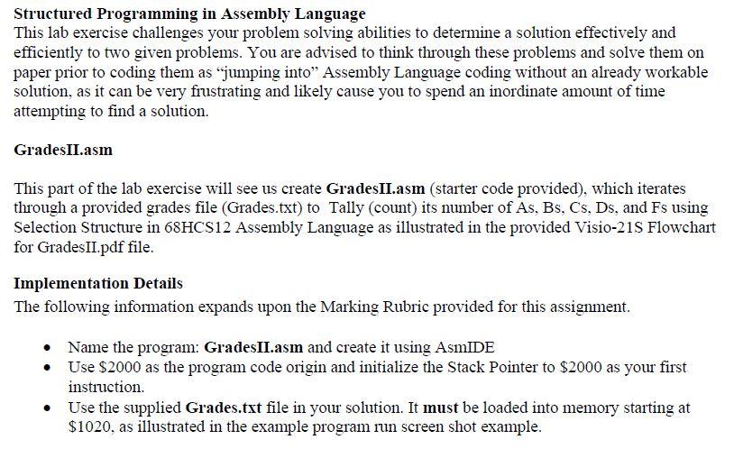 Structured Programming In Assembly Language This Lab 