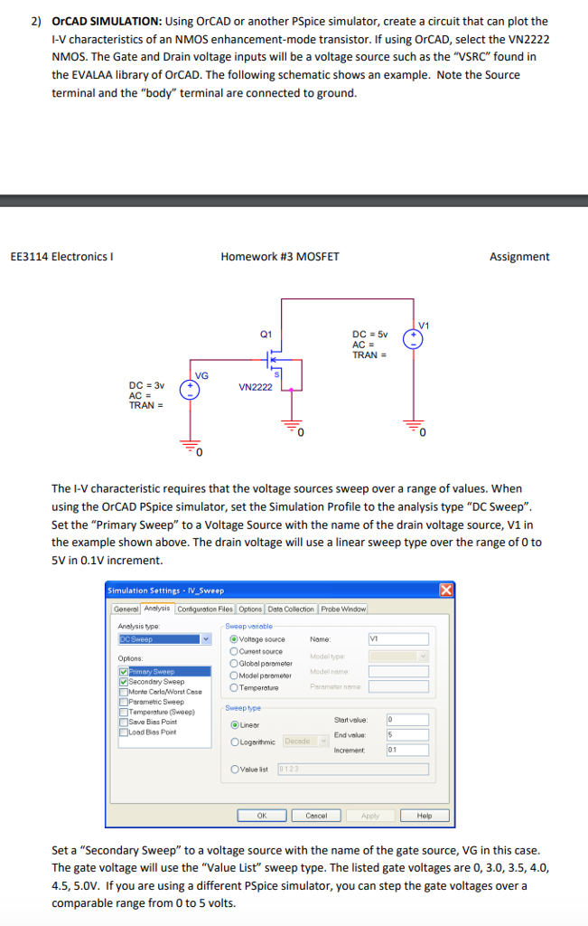 Pspice circuit simulator. Run DC sweep and answer | Chegg.com
