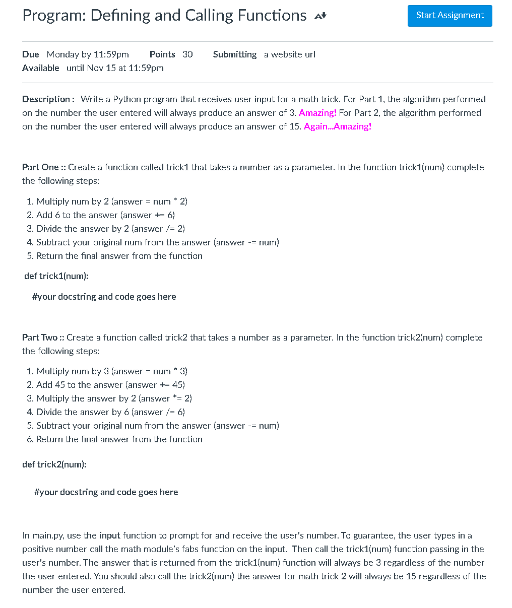 Solved Program: Defining and Calling Functions ar Start | Chegg.com