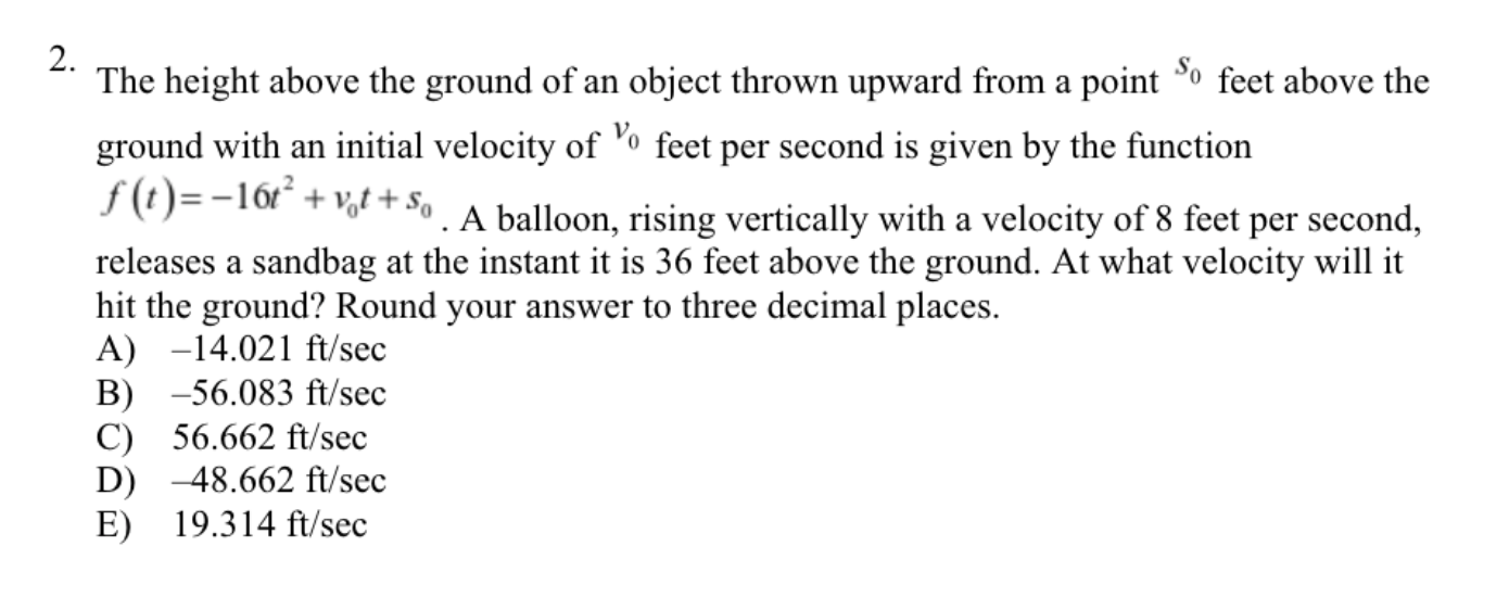 Solved The height above the ground of an object thrown | Chegg.com