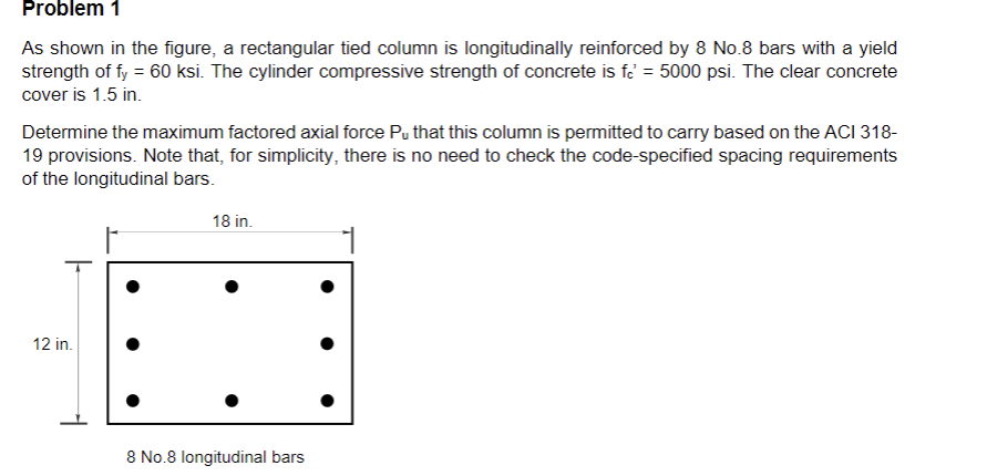 Solved As shown in the figure, a rectangular tied column is | Chegg.com