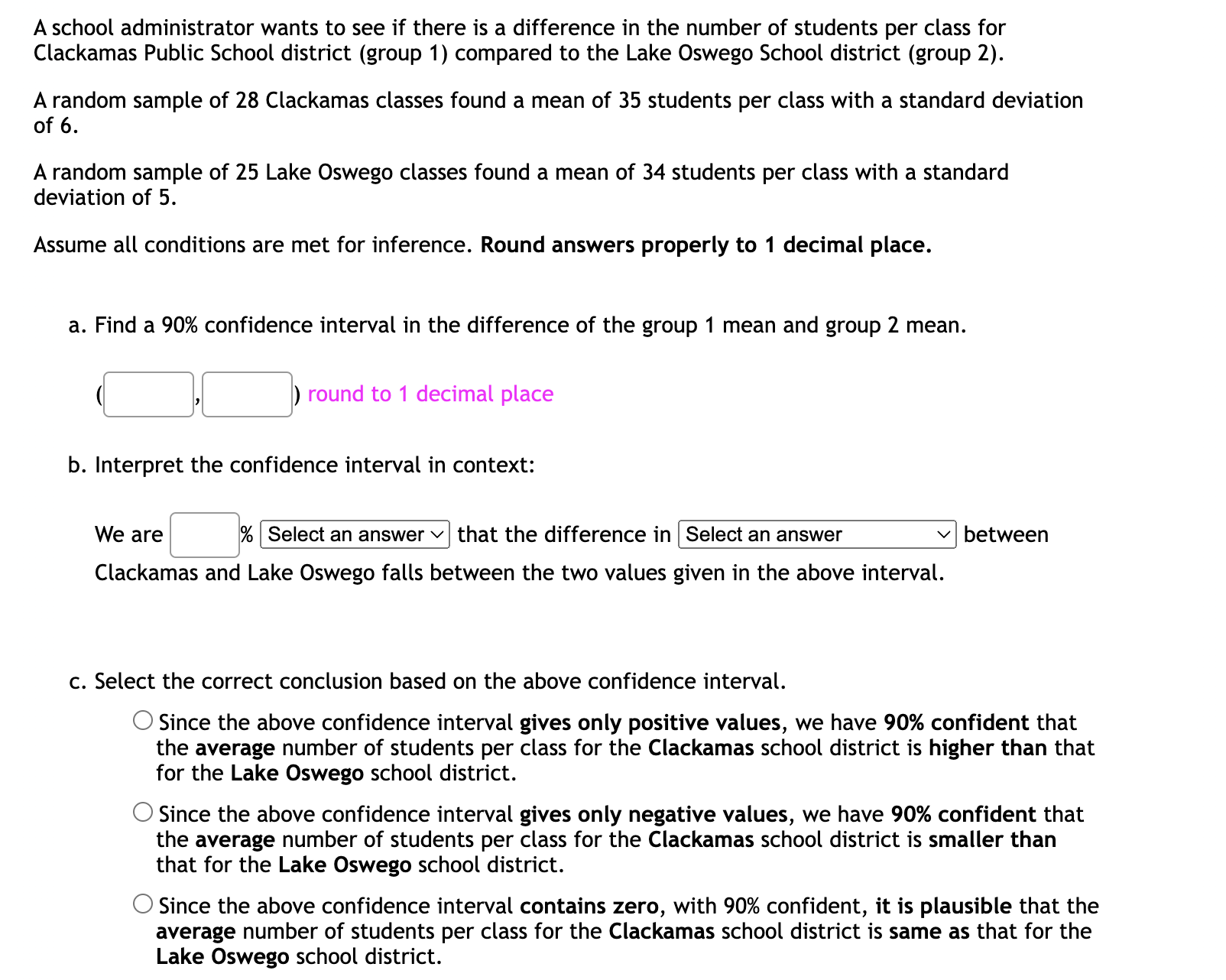 Solved A school administrator wants to see if there is a | Chegg.com