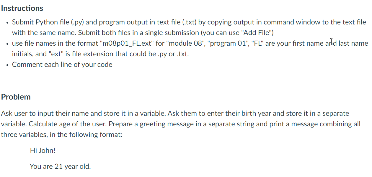 Solved Instructions • Submit Python file (.py) and program | Chegg.com