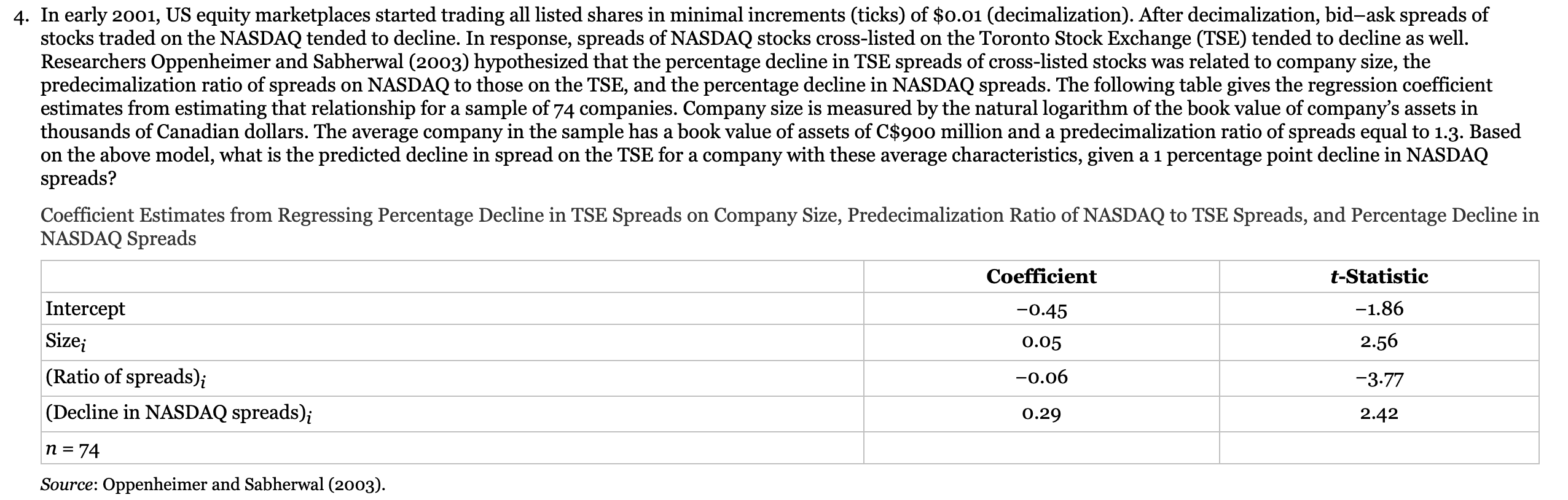 Solved The 10% critical values for a t-test of the | Chegg.com