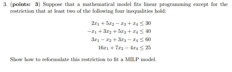 Solved (points: 3) ﻿Suppose that a mathematical model fits | Chegg.com