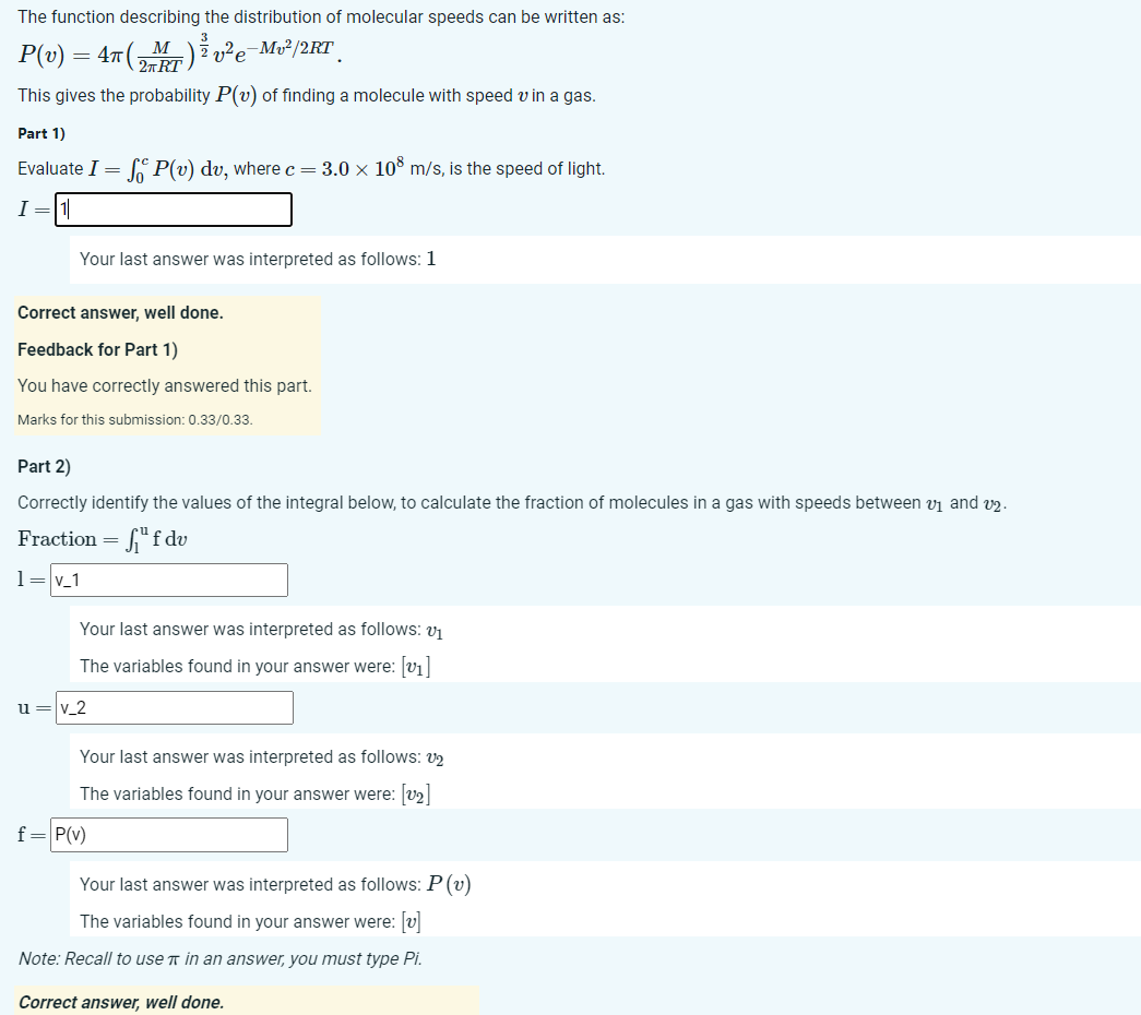 Solved The function describing the distribution of molecular | Chegg.com