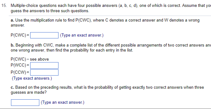 Solved Multiple-choice questions each have four possible | Chegg.com