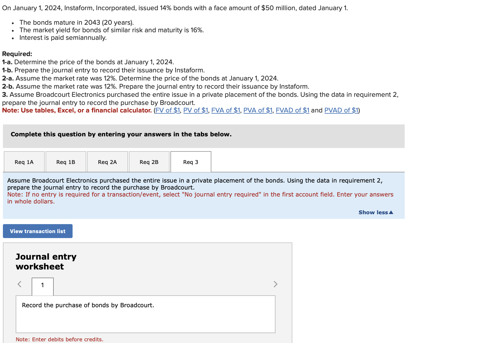 Solved On January 1,2024 , Instaform, Incorporated, issued | Chegg.com