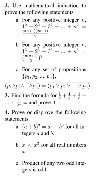 Solved 12+22+32+…+n2=6n(n+1)(2n+1) b. For any positive | Chegg.com