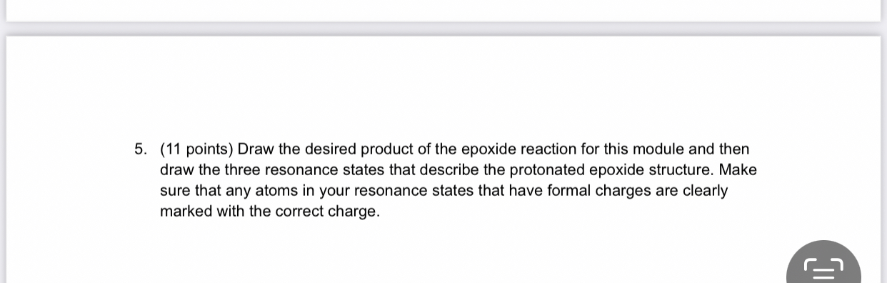 Solved (11 ﻿points) ﻿Draw the desired product of the epoxide | Chegg.com