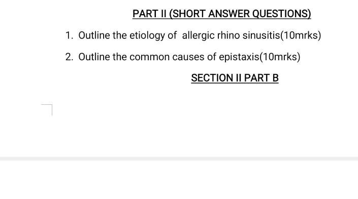 Solved PART II (SHORT ANSWER QUESTIONS) 1. Outline the | Chegg.com