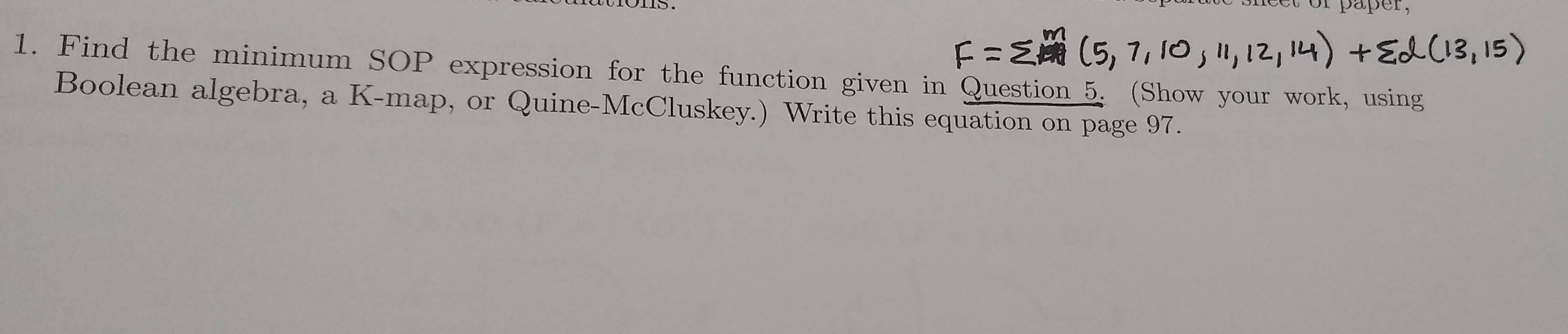 Solved F={m(0, 1, 2, 3, 4, 5, 12) 2. Find the minimum POS | Chegg.com