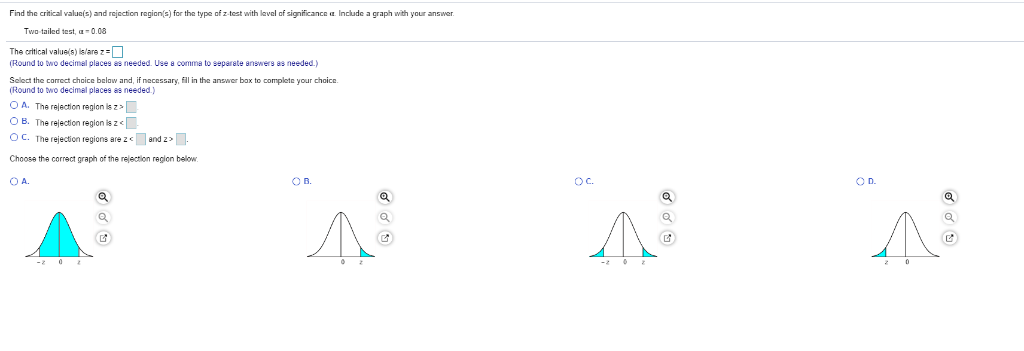 Solved Find the critical value(s) and rejection region(s) | Chegg.com