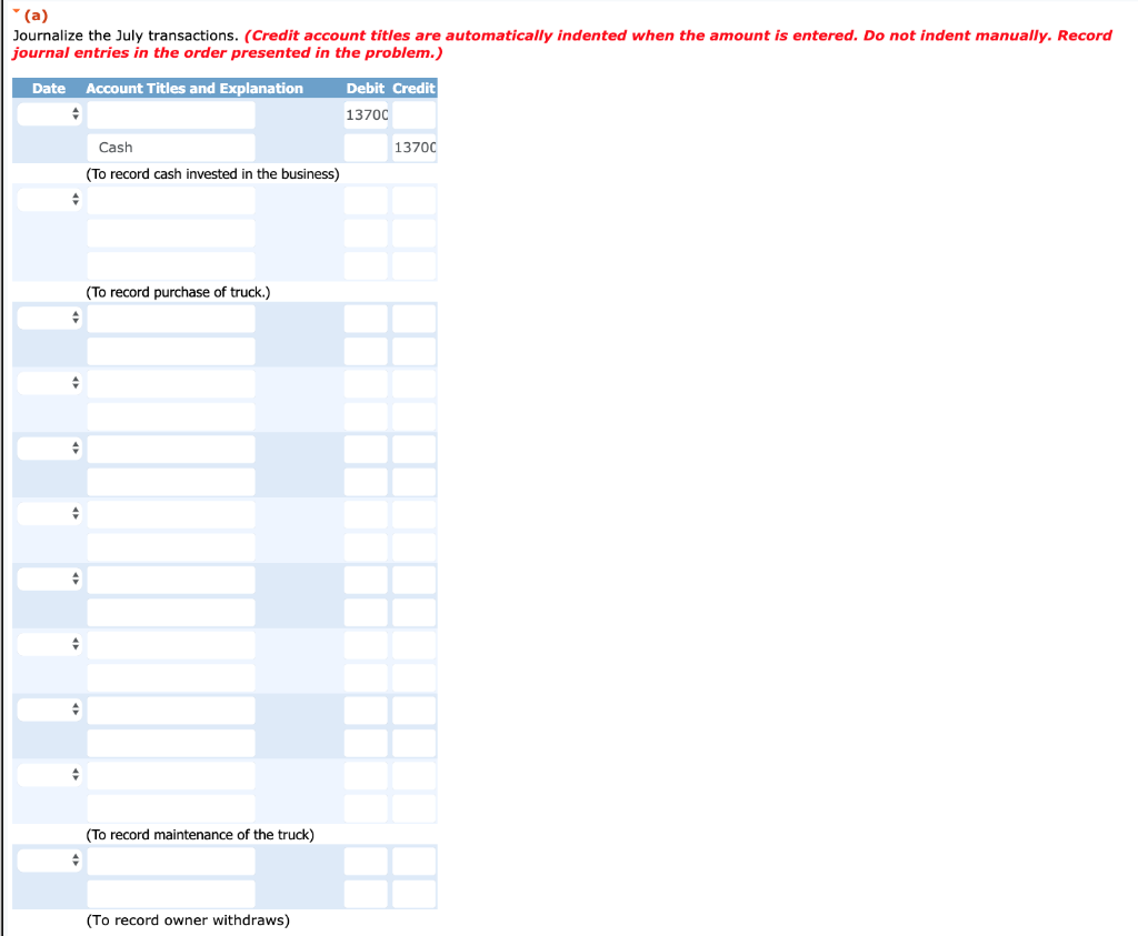 Solved Accounting Cycle Review 4-01 a-i (Part Level | Chegg.com