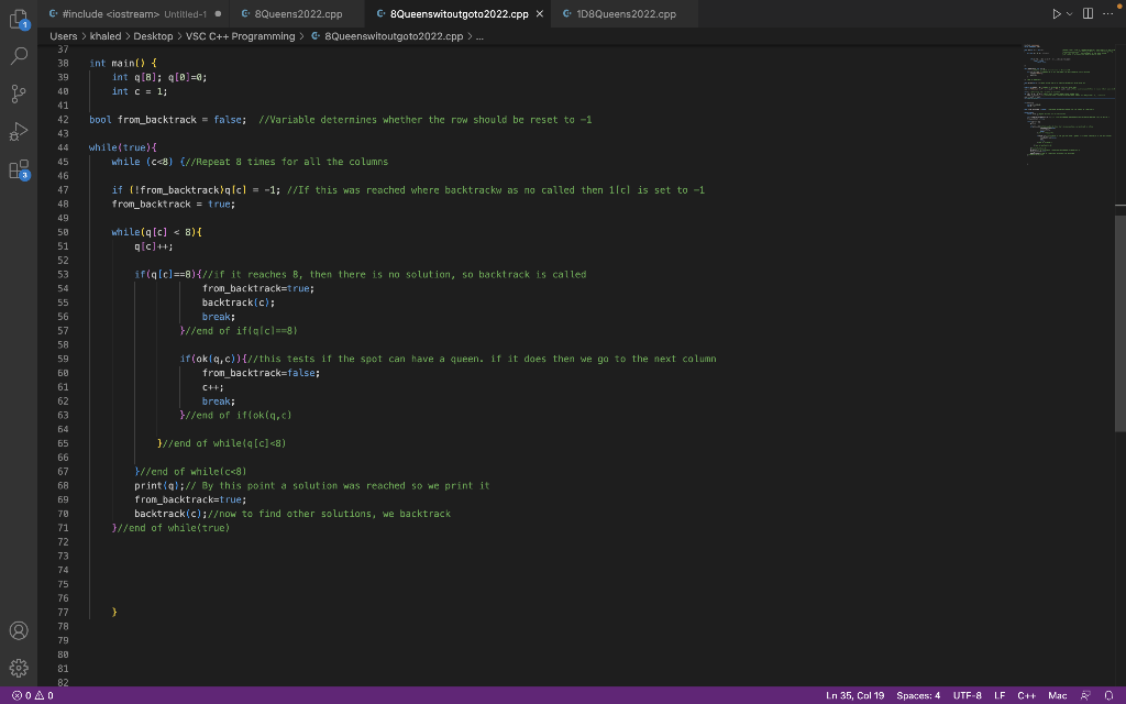 This is the entirety of the 1D 8 queens without | Chegg.com