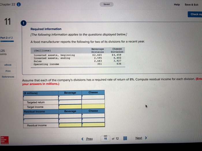 Solved Chapter 22 Help Save & Exit Check m 11 O Required | Chegg.com