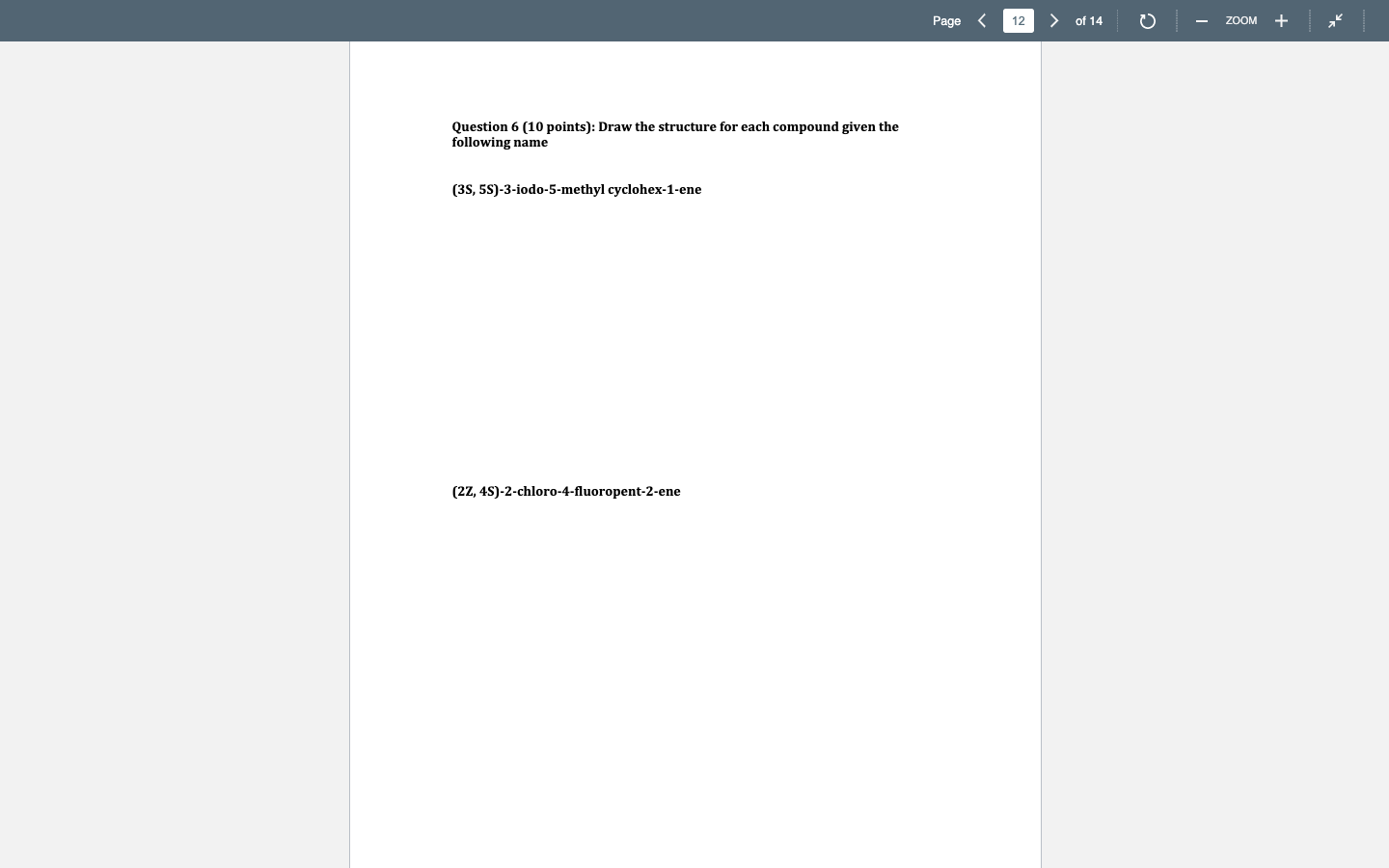Solved Question 6 (10 points): Draw the structure for each | Chegg.com
