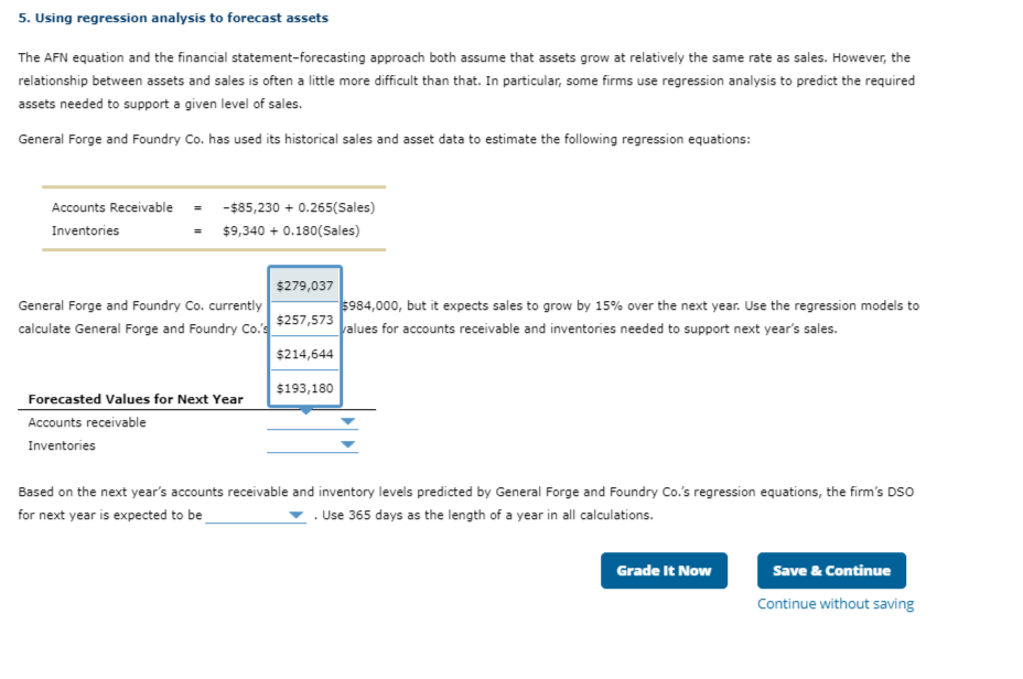 Solved 5 Using Regression Analysis To Forecast Assets The Chegg