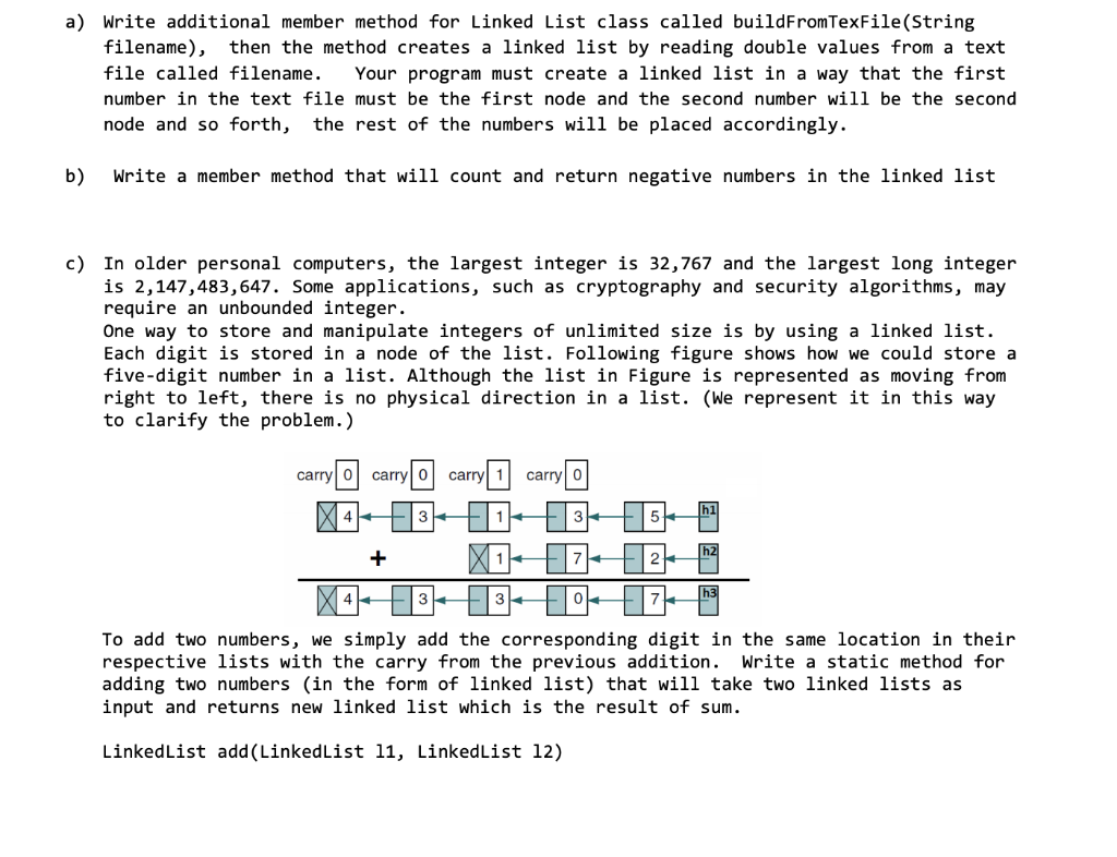 It should coded with java. //Doubly Linked List | Chegg.com