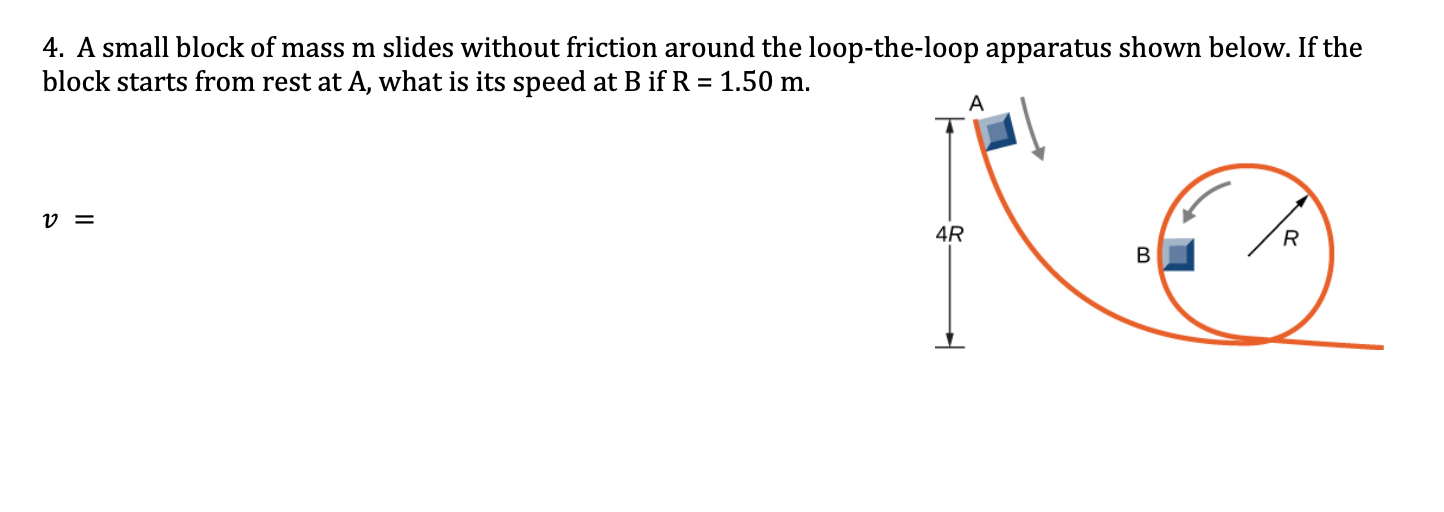 Solved 4. A small block of mass m slides without friction | Chegg.com