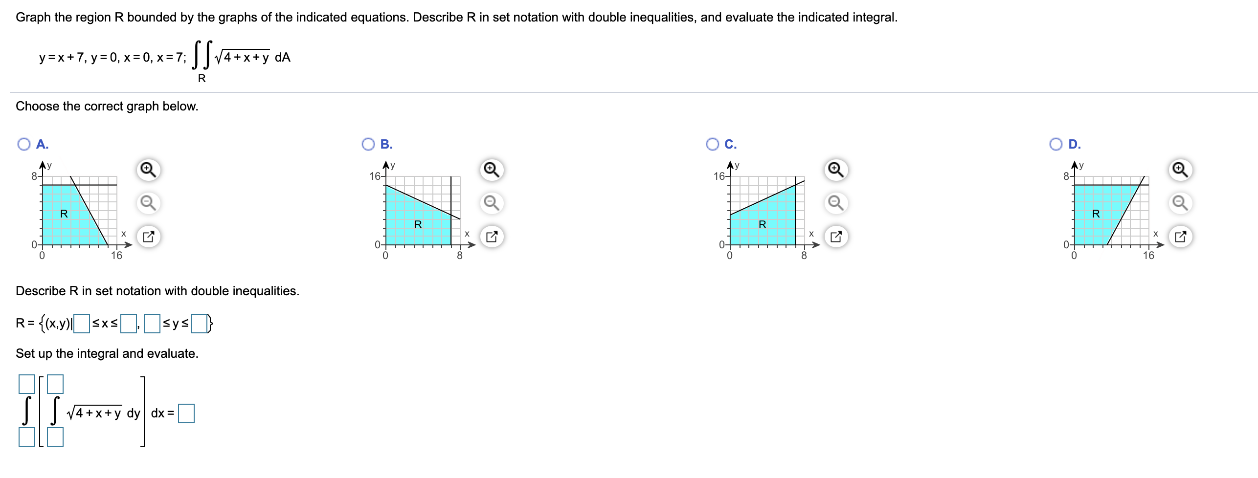 Solved Graph the region R bounded by the graphs of the | Chegg.com