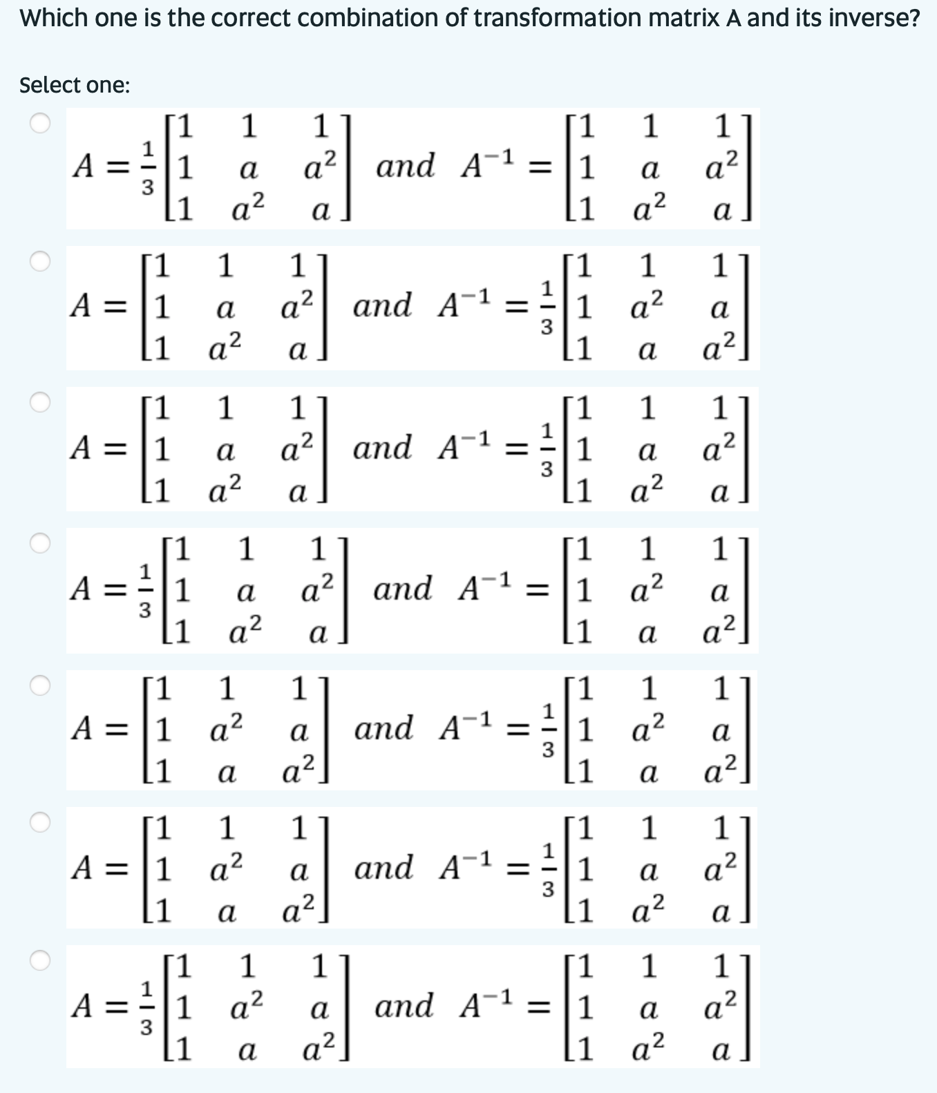 Which one is the correct combination of | Chegg.com