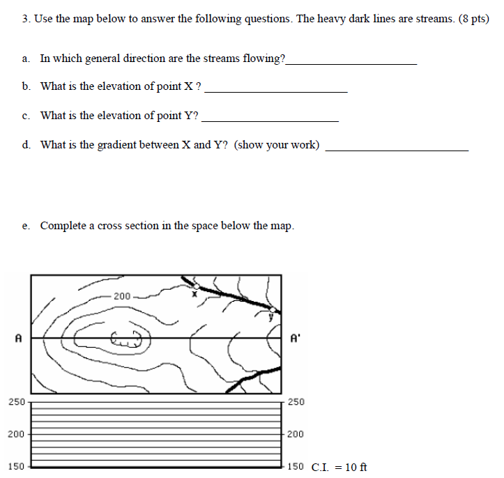 Solved 3. Use the map below to answer the following | Chegg.com