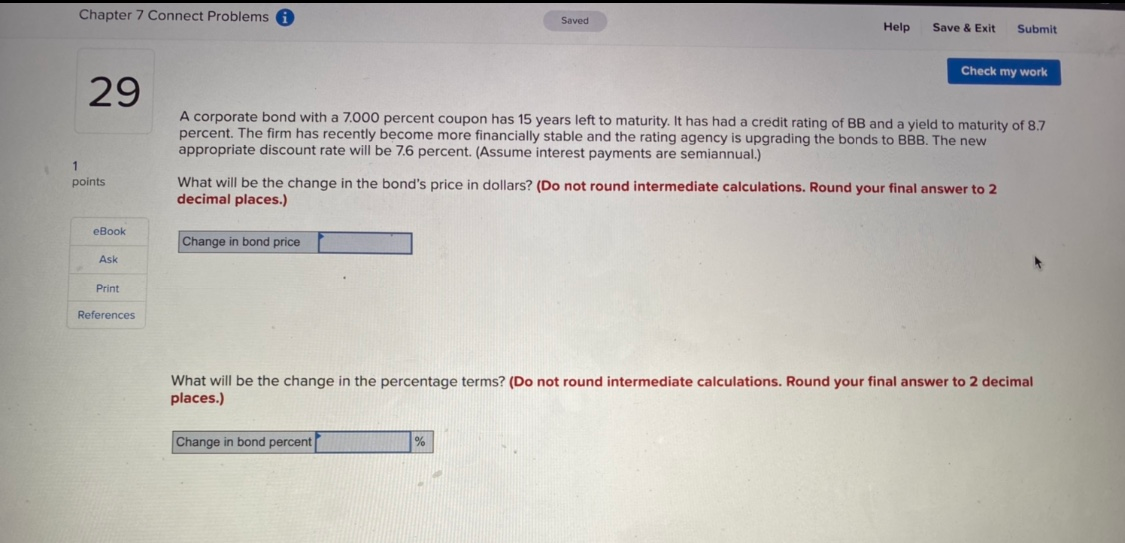 Solved Chapter 7 Connect Problems Saved Help Save & Exit | Chegg.com