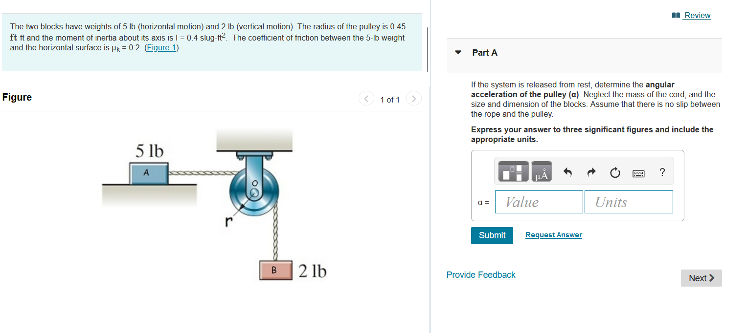 Solved The two blocks have weights of 5lb (horizontal | Chegg.com