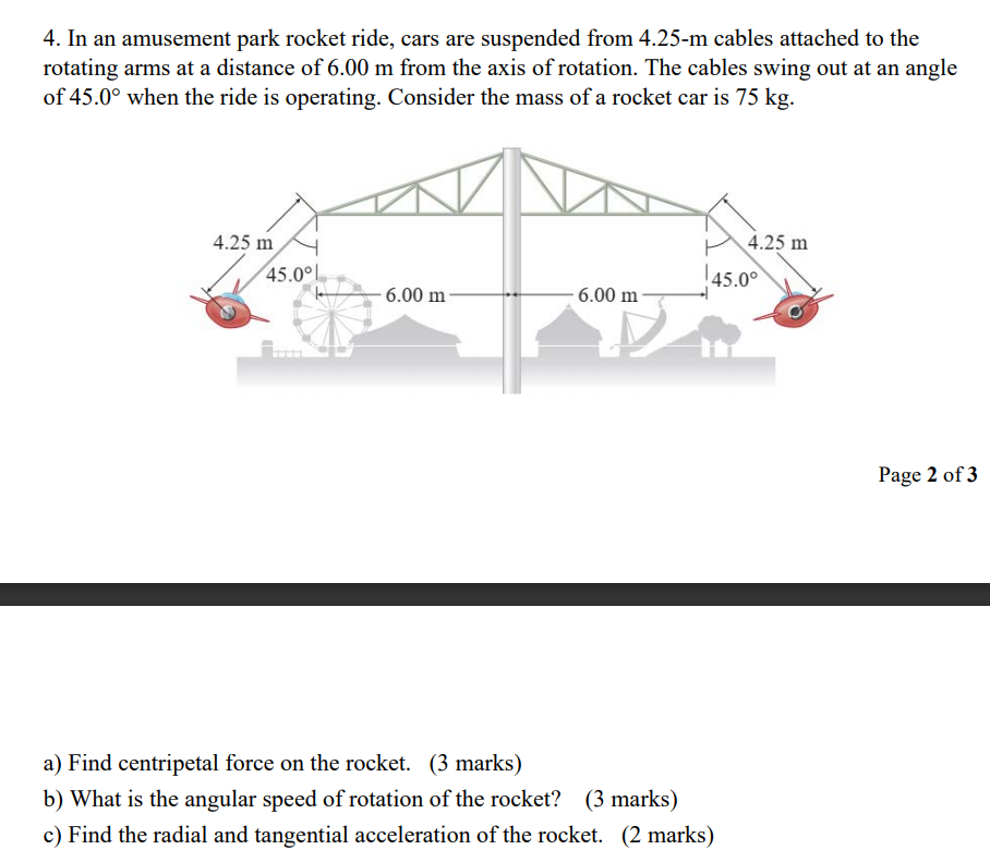 Solved Find (a. centripetal force on the rocket b. Angular | Chegg.com