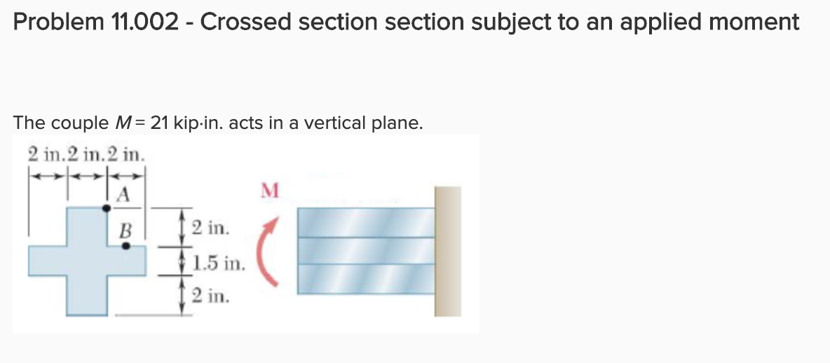 Solved Problem 11.002 - Crossed section section subject to | Chegg.com