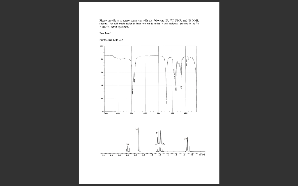 Solved Please Provide A Structure Consistent With The 