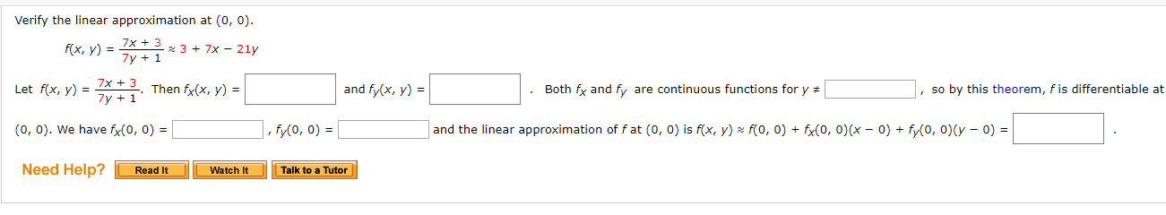 Solved Verify The Linear Approximation At 0 0 F X Y