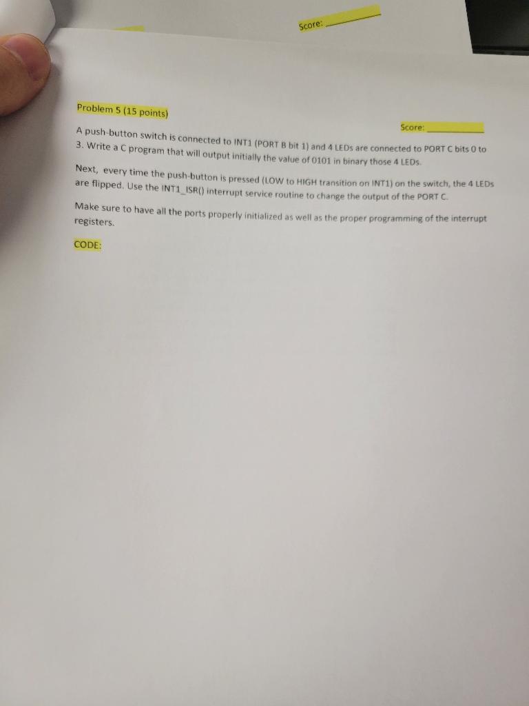 Solved Problem 5 (15 points) A push-button switch is | Chegg.com