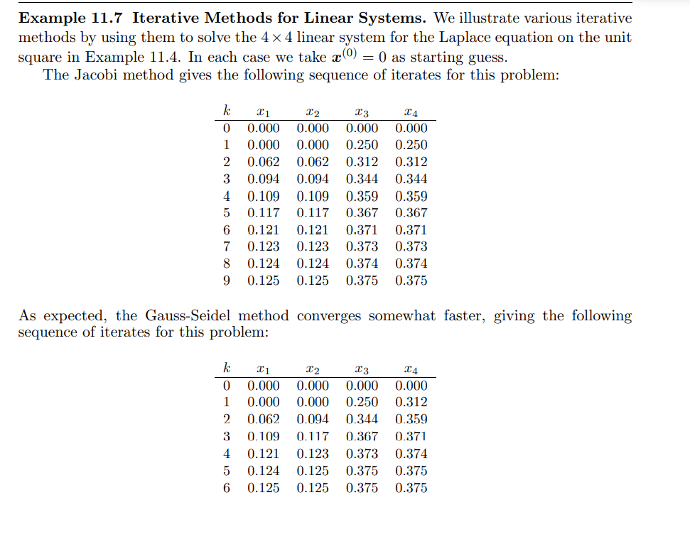 c) One iterative method for linear equation system is | Chegg.com