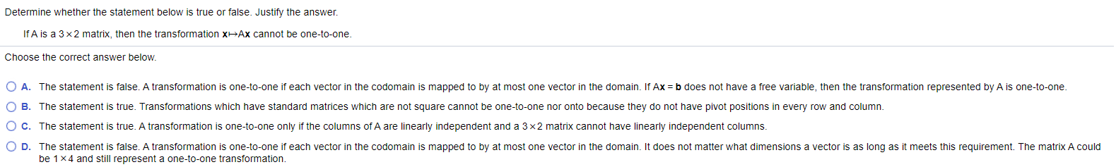 Solved Determine whether the statement below is true or | Chegg.com