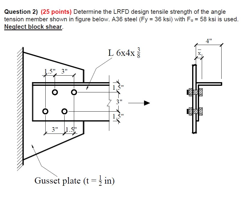 Solved Question 2) (25 points) Determine the LRFD design | Chegg.com