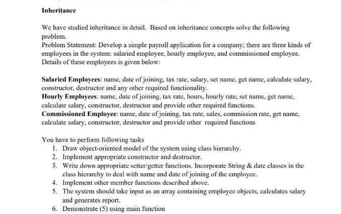 Solved Inheritance We have studied inheritance in detail. | Chegg.com