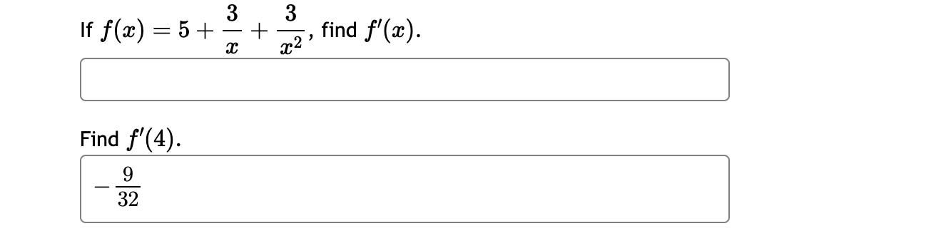 Solved If f(x)=5+x3+x23 [ Find f′(4). | Chegg.com